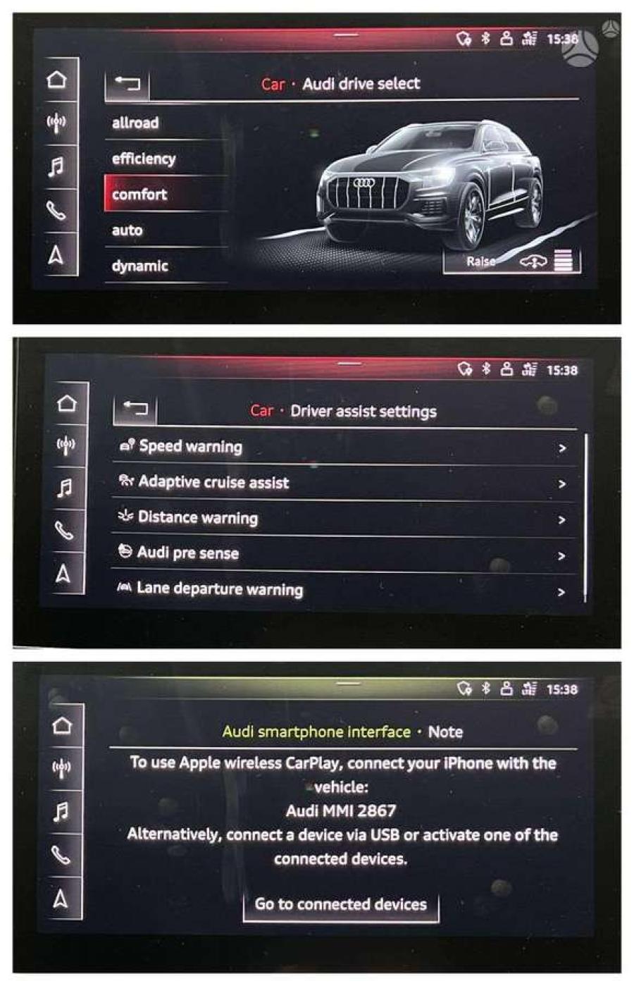 Pelēks Audi Q8 2018 Kauņa, ar dzinēja tilpumu 2.97 L un nobraukumu 151 tūkst. km par 37900 €, foto 13 vietnē AUTOMOTO.COM.LV