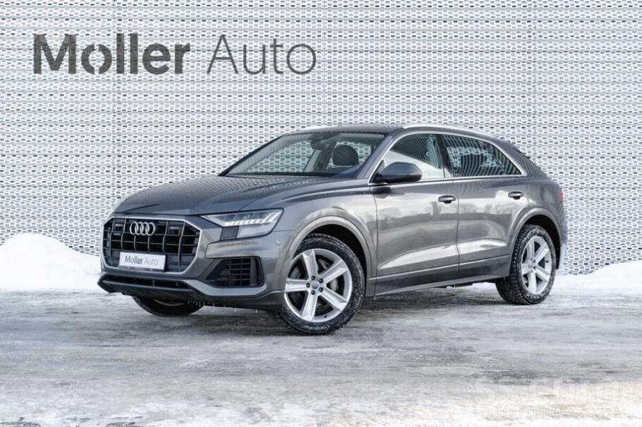 Grey Audi Q8 2019 in Riga, with an engine capacity of 3.00 L and mileage of 109 thousand km for 54900 €, photo 1 on AUTOMOTO.COM.LV