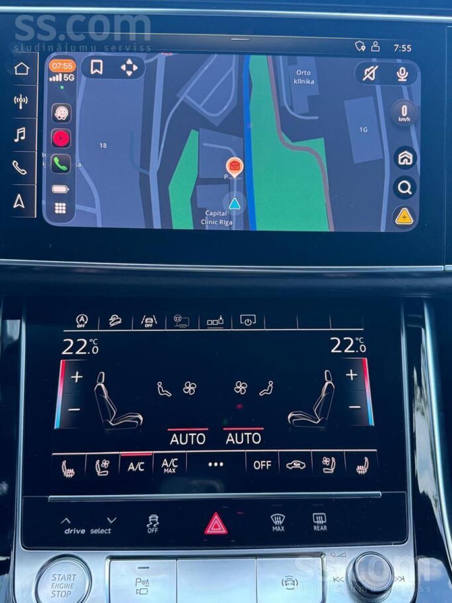 Grey Audi Q8 2019 in Riga, with an engine capacity of 3.00 L and mileage of 117 thousand km for 45000 €, photo 17 on AUTOMOTO.COM.LV