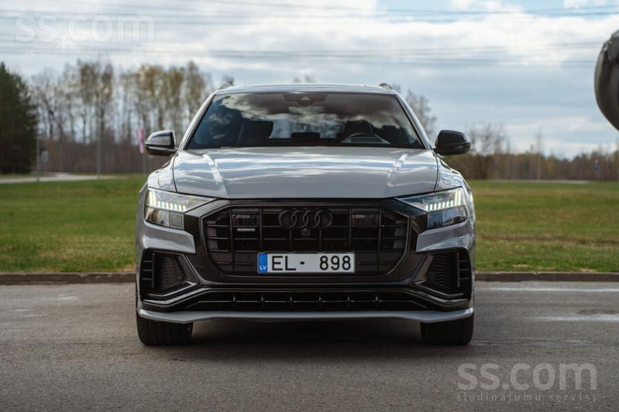 Grey Audi Q8 2019 in Riga, with an engine capacity of 3.00 L and mileage of 195 thousand km for 53500 €, photo 1 on AUTOMOTO.COM.LV