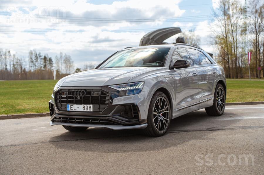 Grey Audi Q8 2019 in Riga, with an engine capacity of 3.00 L and mileage of 195 thousand km for 53500 €, photo 3 on AUTOMOTO.COM.LV