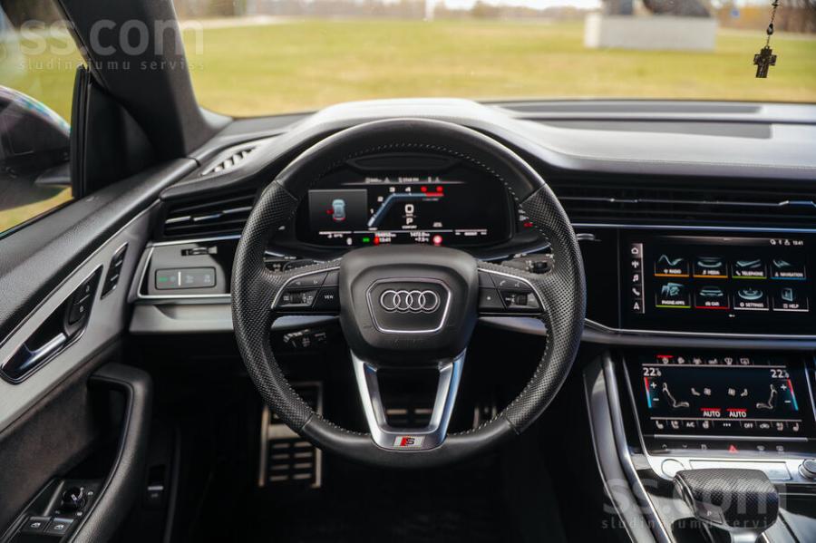 Grey Audi Q8 2019 in Riga, with an engine capacity of 3.00 L and mileage of 195 thousand km for 53500 €, photo 14 on AUTOMOTO.COM.LV