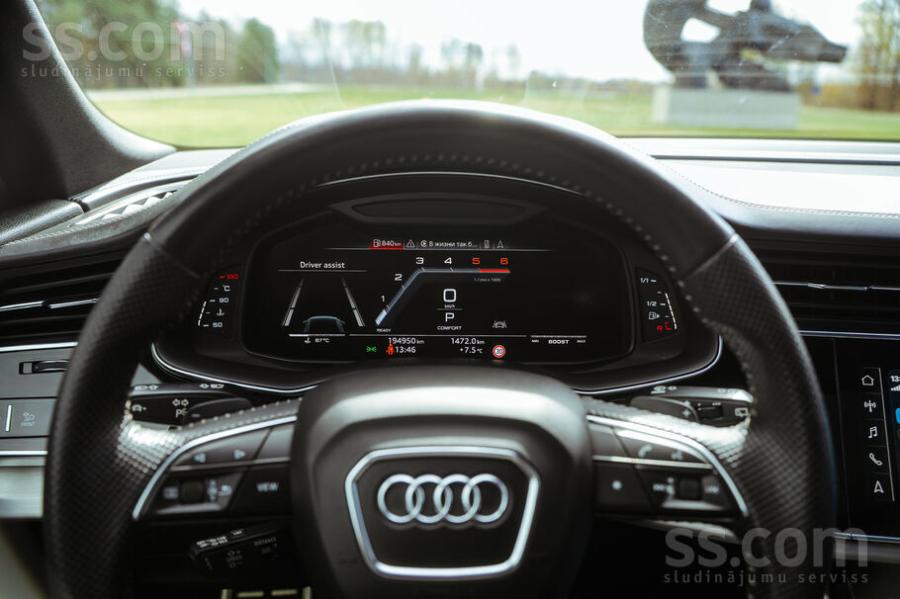 Grey Audi Q8 2019 in Riga, with an engine capacity of 3.00 L and mileage of 195 thousand km for 53500 €, photo 21 on AUTOMOTO.COM.LV