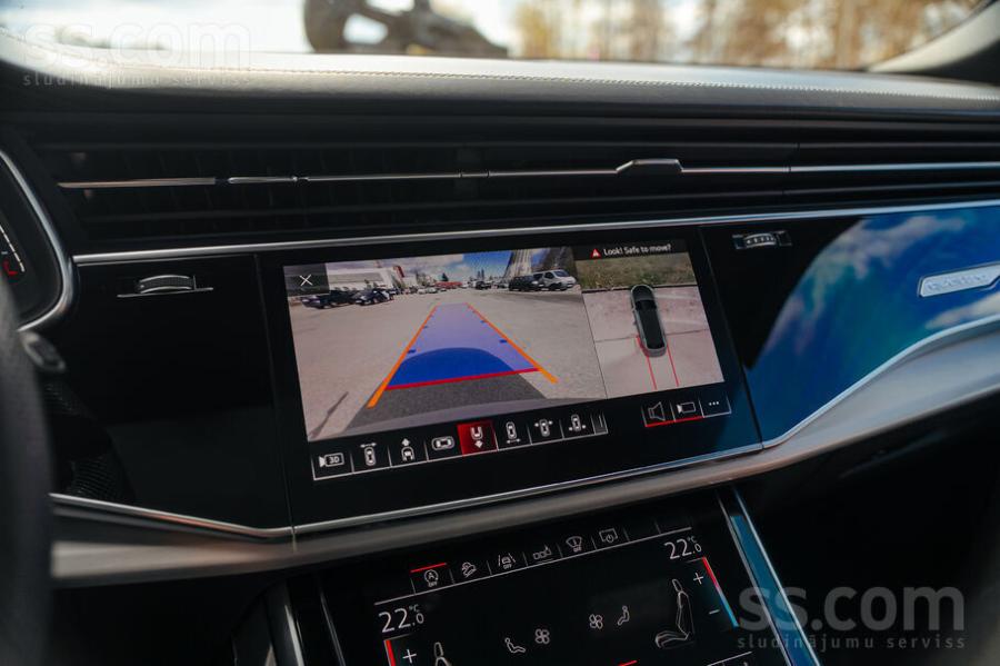 Grey Audi Q8 2019 in Riga, with an engine capacity of 3.00 L and mileage of 195 thousand km for 53500 €, photo 26 on AUTOMOTO.COM.LV