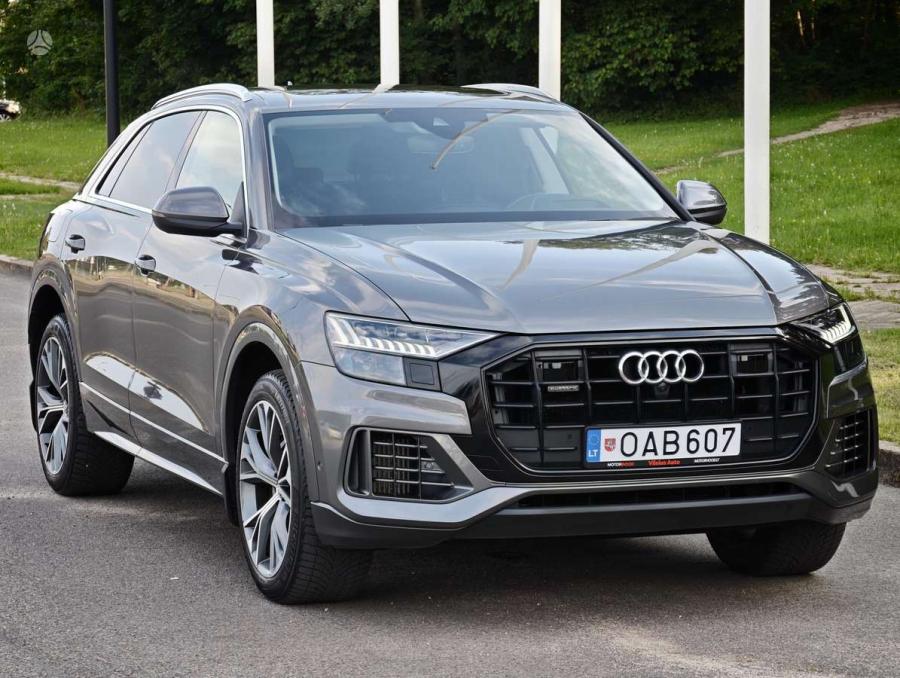 Pelēks Audi Q8 2019 Viļņa, ar dzinēja tilpumu 3.00 L un nobraukumu 133 tūkst. km par 43000 €, foto 1 vietnē AUTOMOTO.COM.LV