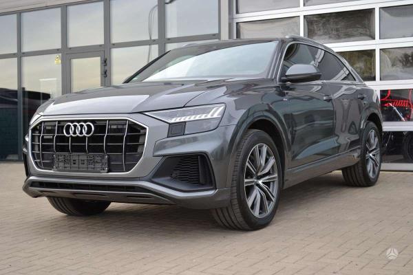 Grey Audi Q8 2019 in Vilnius, with an engine capacity of 2.97 L and mileage of 120 thousand km for 47000 €, photo 2 on AUTOMOTO.COM.LV
