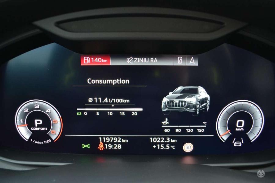 Серый Ауди Q8 2019 в Вильнюс, объемом двигателя 2.97 л и пробегом 120 тыс. км за 47000 €, фото 49 на AUTOMOTO.COM.LV