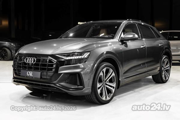 Grey Audi Q8 2020 in Riga, with an engine capacity of 3.00 L and mileage of 108 thousand km for 52490 €, photo 1 on AUTOMOTO.COM.LV