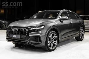 Grey Audi Q8 2020 in Riga, with an engine capacity of 3.00 L and mileage of 108 thousand km for 52490 €, photo  on AUTOMOTO.COM.LV