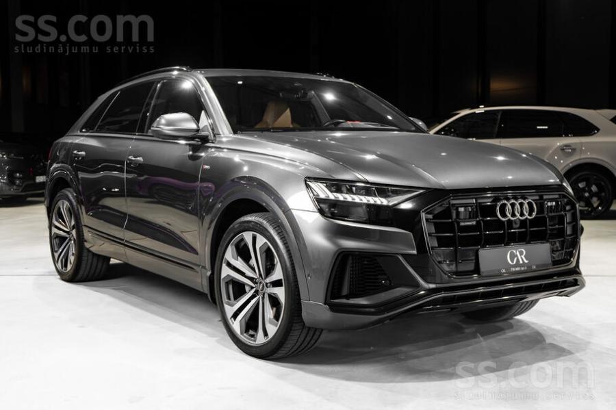 Grey Audi Q8 2020 in Riga, with an engine capacity of 3.00 L and mileage of 108 thousand km for 52490 €, photo 4 on AUTOMOTO.COM.LV