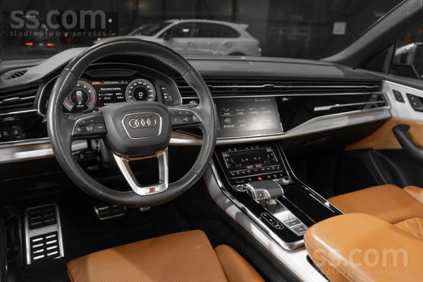 Grey Audi Q8 2020 in Riga, with an engine capacity of 3.00 L and mileage of 108 thousand km for 52490 €, photo 10 on AUTOMOTO.COM.LV