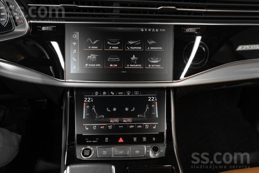 Grey Audi Q8 2020 in Riga, with an engine capacity of 3.00 L and mileage of 108 thousand km for 52490 €, photo 24 on AUTOMOTO.COM.LV