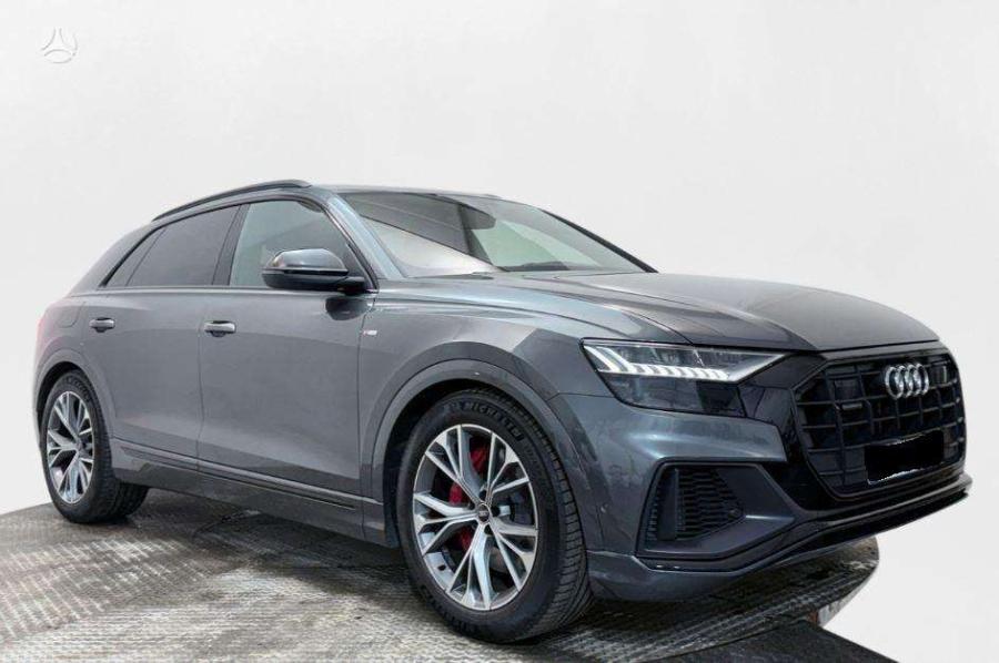 Pelēks Audi Q8 2022 Viļņa, ar dzinēja tilpumu 3.00 L un nobraukumu 172 tūkst. km par 54000 €, foto 1 vietnē AUTOMOTO.COM.LV