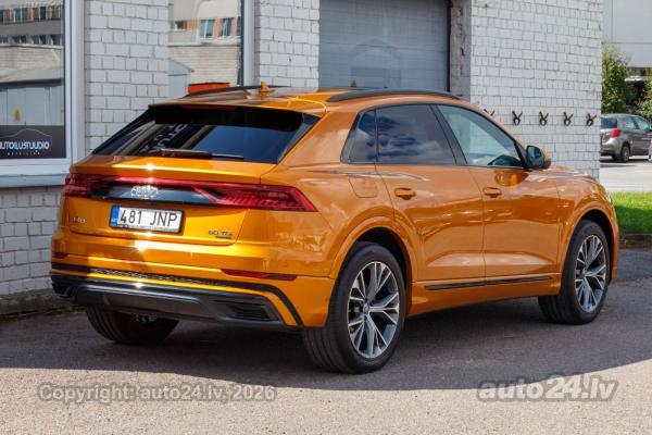 Orange Audi Q8 2019 in Tallinn, with an engine capacity of 3.00 L and mileage of 86 thousand km for 49900 €, photo 8 on AUTOMOTO.COM.LV