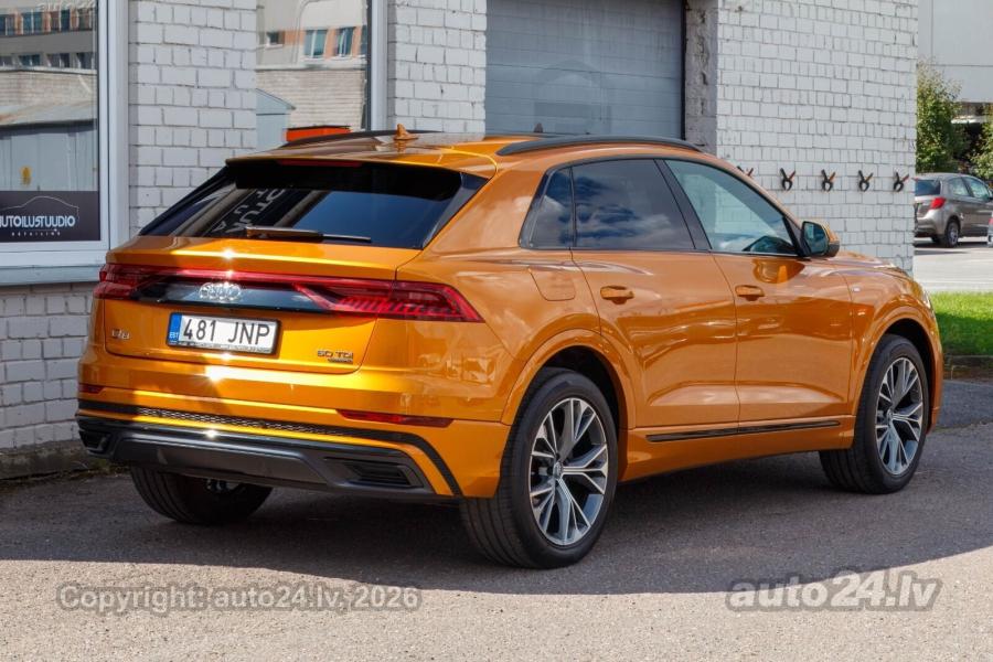 Orange Audi Q8 2019 in Tallinn, with an engine capacity of 3.00 L and mileage of 86 thousand km for 49900 €, photo 9 on AUTOMOTO.COM.LV