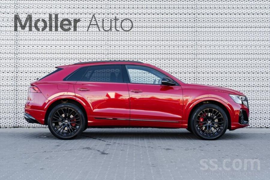 Red Audi Q8 2025 in Riga, with an engine capacity of 4.00 L and mileage of 21 thousand km for 95900 €, photo 6 on AUTOMOTO.COM.LV