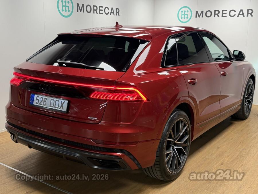 Red Audi Q8 2023 in Tallinn, with an engine capacity of 3.00 L and mileage of 88 thousand km for 64990 €, photo 5 on AUTOMOTO.COM.LV