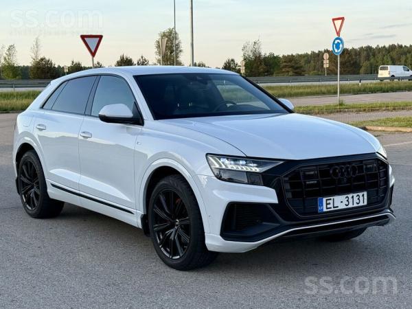 White Audi Q8 2018 in Riga, with an engine capacity of 3.00 L and mileage of 211 thousand km for 37994 €, photo 2 on AUTOMOTO.COM.LV
