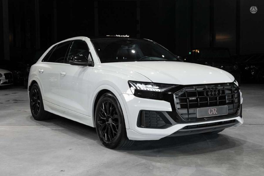 White Audi Q8 2019 in Riga, with an engine capacity of 2.97 L and mileage of 124 thousand km for 48800 €, photo 3 on AUTOMOTO.COM.LV