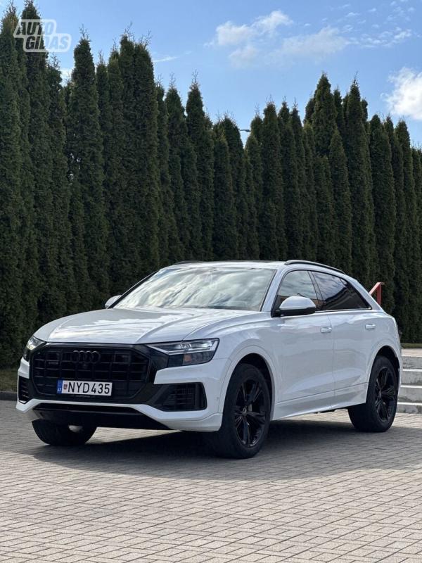 White Audi Q8 2019 in Vilnius, with an engine capacity of 3.00 L and mileage of 116 thousand km for 45000 €, photo 8 on AUTOMOTO.COM.LV