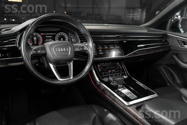 White Audi Q8 2019 in Riga, with an engine capacity of 3.00 L and mileage of 124 thousand km for 40900 €, photo 10 on AUTOMOTO.COM.LV