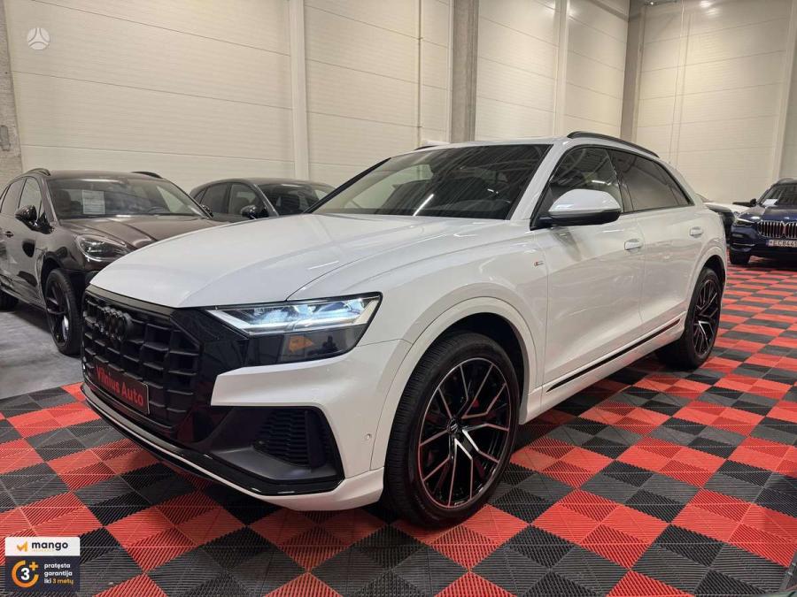 White Audi Q8 2019 in Vilnius, with an engine capacity of 3.00 L and mileage of 203 thousand km for 37999 €, photo 1 on AUTOMOTO.COM.LV