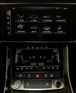 White Audi Q8 2019 in Vilnius, with an engine capacity of 3.00 L and mileage of 203 thousand km for 35999 €, photo 33 on AUTOMOTO.COM.LV