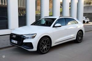 White Audi Q8 2021 in Vilnius, with an engine capacity of 2.97 L and mileage of 124 thousand km for 49999 €, photo 8 on AUTOMOTO.COM.LV