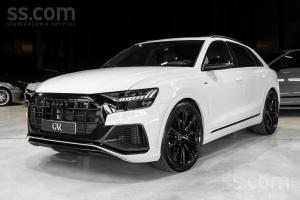 Balts Audi Q8 2023 Rīga, ar dzinēja tilpumu 3.00 L un nobraukumu 56 tūkst. km par 69900 €, foto  vietnē AUTOMOTO.COM.LV