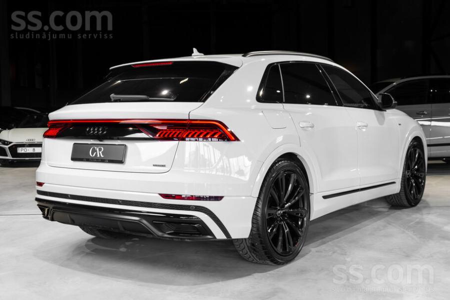 White Audi Q8 2023 in Riga, with an engine capacity of 3.00 L and mileage of 56 thousand km for 69900 €, photo 5 on AUTOMOTO.COM.LV