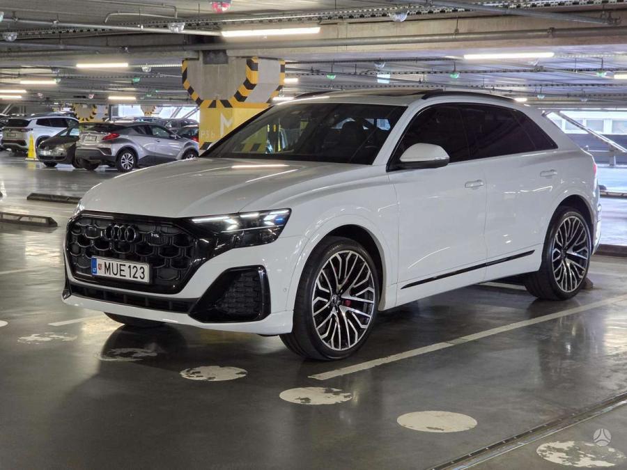 White Audi Q8 2024 in Kaunas, with an engine capacity of 2.97 L and mileage of 81 thousand km for 76900 €, photo 4 on AUTOMOTO.COM.LV