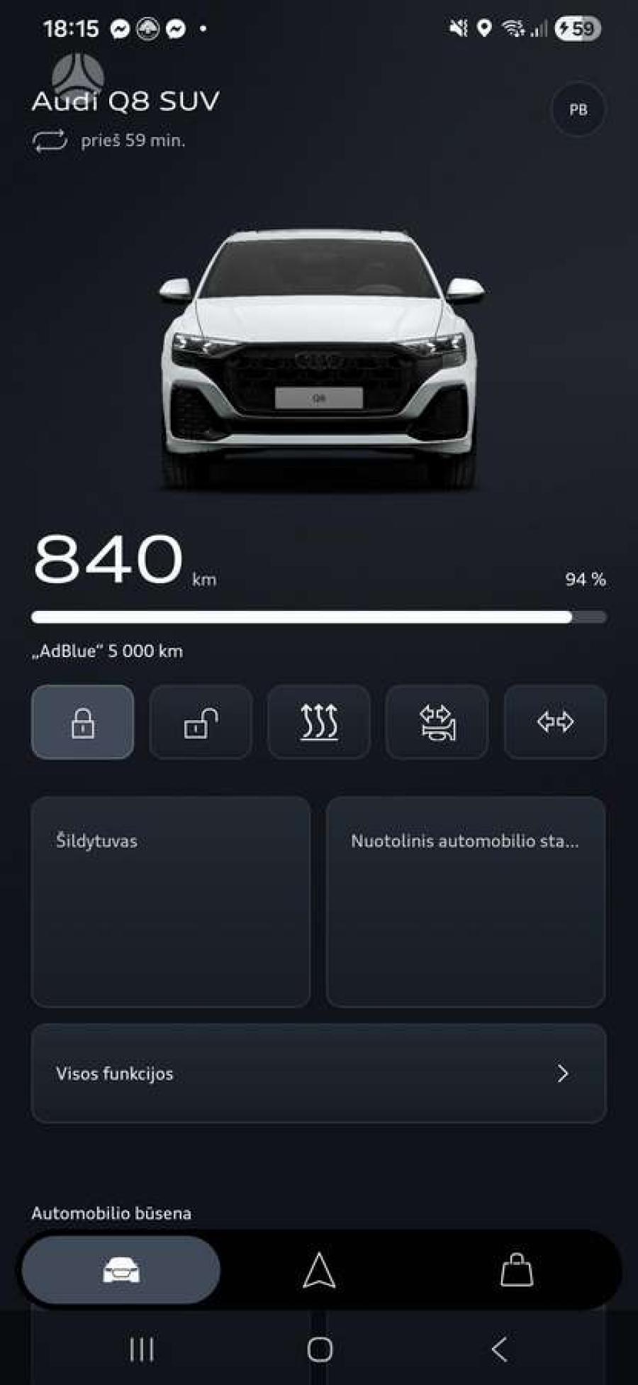 White Audi Q8 2024 in Kaunas, with an engine capacity of 2.97 L and mileage of 81 thousand km for 76900 €, photo 45 on AUTOMOTO.COM.LV
