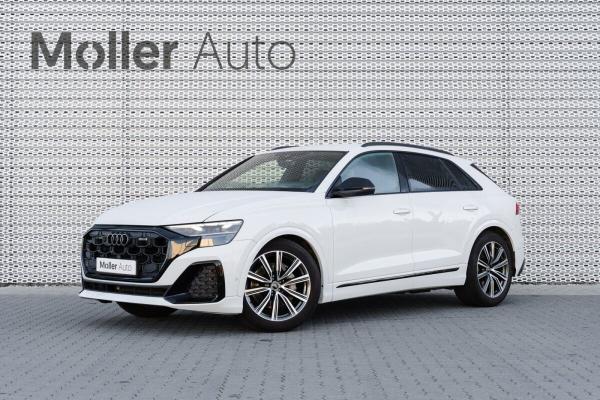 Balts Audi Q8 2024 Mārupe, ar dzinēja tilpumu 3.00 L un nobraukumu 23 tūkst. km par 67000 €, foto  vietnē AUTOMOTO.COM.LV