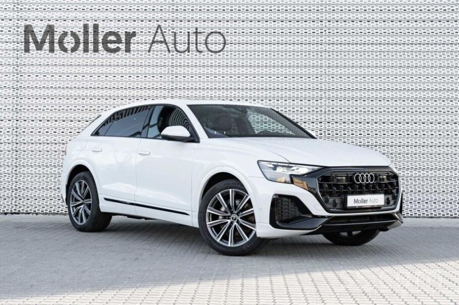 Balts Audi Q8 2025 Rīga, ar dzinēja tilpumu 3.00 L un nobraukumu 27 tūkst. km par 72750 €, foto 2 vietnē AUTOMOTO.COM.LV