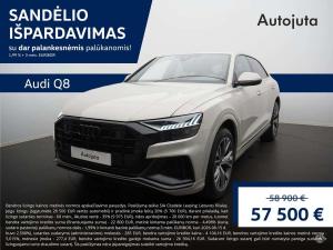 Yellow Audi Q8 2023 in Vilnius, with an engine capacity of 3.00 L and mileage of 74 thousand km for 57500 €, photo  on AUTOMOTO.COM.LV