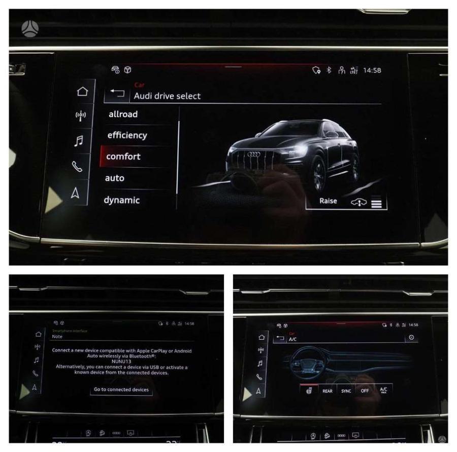Yellow Audi Q8 2023 in Vilnius, with an engine capacity of 3.00 L and mileage of 74 thousand km for 57500 €, photo 23 on AUTOMOTO.COM.LV