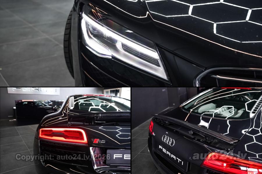 Black Audi R8 2014 in Tallinn, with an engine capacity of 5.20 L and mileage of 15 thousand km for 104900 €, photo 3 on AUTOMOTO.COM.LV