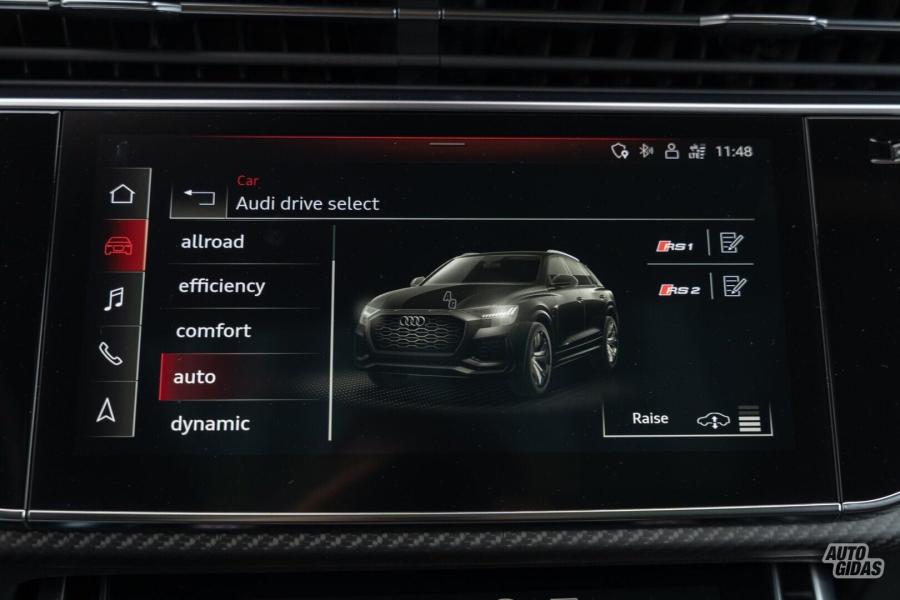 Black Audi RS Q8 2021 in Vilnius, with an engine capacity of 4.00 L and mileage of 54 thousand km for 95000 €, photo 33 on AUTOMOTO.COM.LV