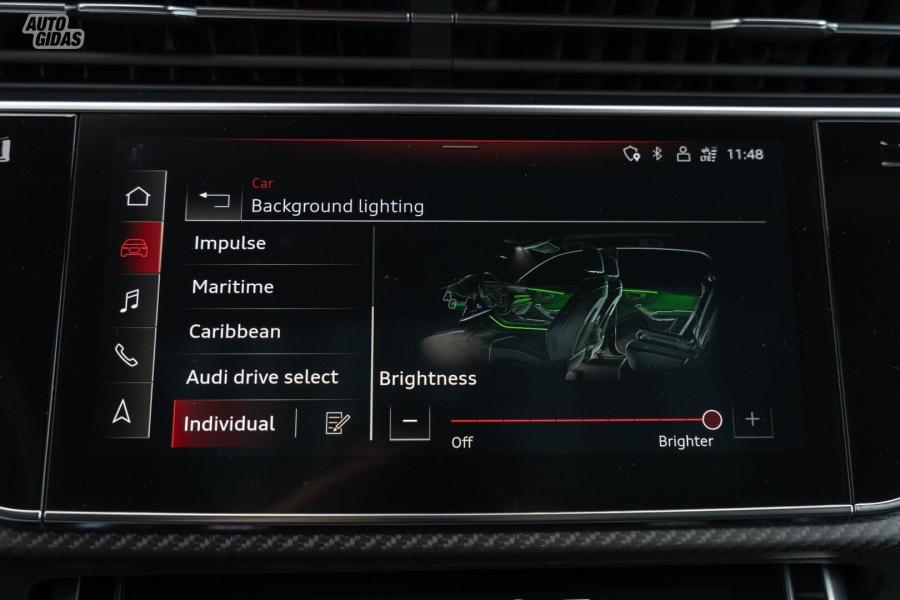 Black Audi RS Q8 2021 in Vilnius, with an engine capacity of 4.00 L and mileage of 54 thousand km for 95000 €, photo 34 on AUTOMOTO.COM.LV