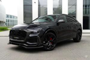 Melns Audi RS Q8 2021 Viļņa, ar dzinēja tilpumu 4.00 L un nobraukumu 54 tūkst. km par 92500 €, foto  vietnē AUTOMOTO.COM.LV
