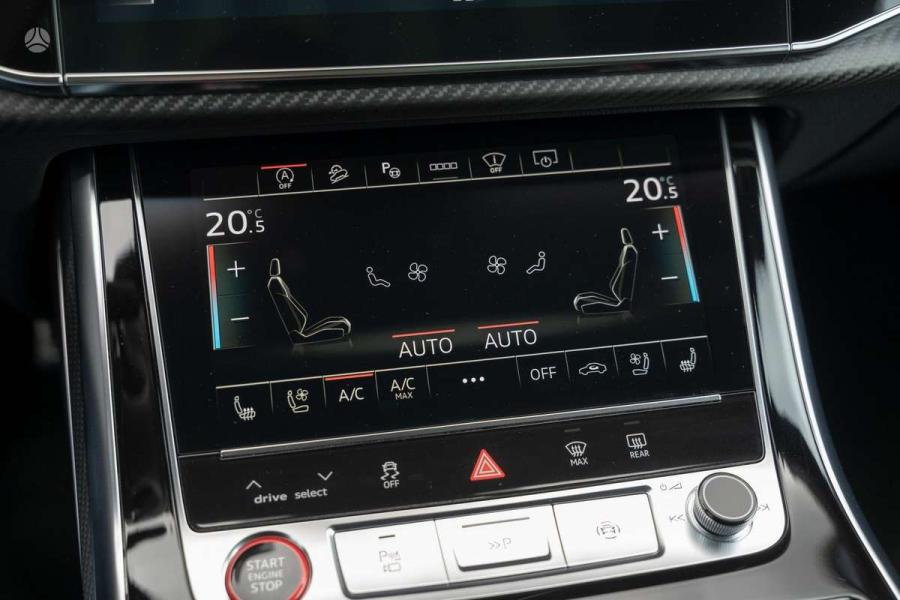 Melns Audi RS Q8 2021 Viļņa, ar dzinēja tilpumu 4.00 L un nobraukumu 54 tūkst. km par 92500 €, foto 32 vietnē AUTOMOTO.COM.LV