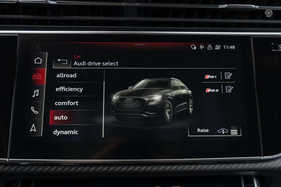 Melns Audi RS Q8 2021 Viļņa, ar dzinēja tilpumu 4.00 L un nobraukumu 54 tūkst. km par 92500 €, foto 33 vietnē AUTOMOTO.COM.LV