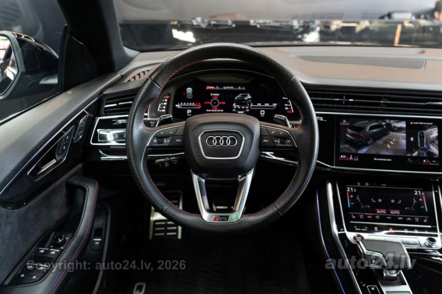 Black Audi RS Q8 2022 in Tallinn, with an engine capacity of 4.00 L and mileage of 102 thousand km for 98900 €, photo 6 on AUTOMOTO.COM.LV