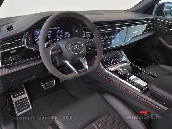 Black Audi RS Q8 2020 in Tallinn, with an engine capacity of 4.00 L and mileage of 87 thousand km for 80900 €, photo 10 on AUTOMOTO.COM.LV