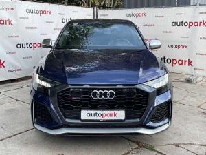 Blue Audi RS Q8 2020 in Vilnius, with an engine capacity of 4.00 L and mileage of 76 thousand km for 89999 €, photo 2 on AUTOMOTO.COM.LV