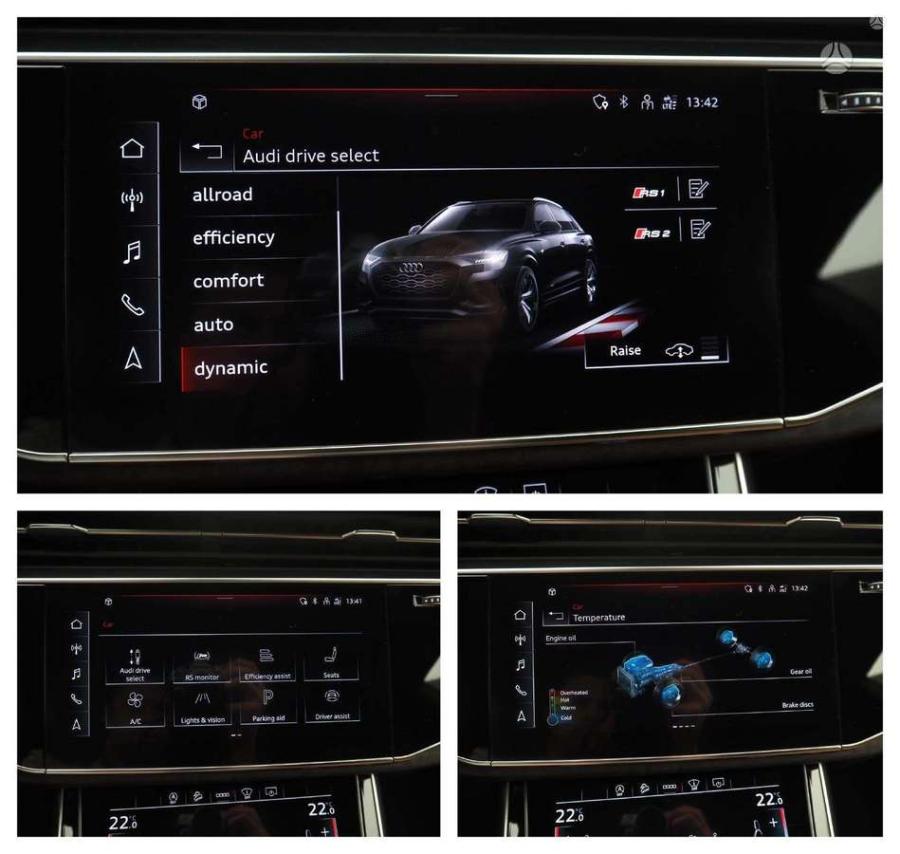Grey Audi RS Q8 2020 in Vilnius, with an engine capacity of 4.00 L and mileage of 71 thousand km for 93000 €, photo 24 on AUTOMOTO.COM.LV