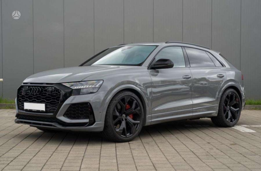 Grey Audi RS Q8 2022 in Klaipeda, with an engine capacity of 4.00 L and mileage of 130 thousand km for 87000 €, photo 1 on AUTOMOTO.COM.LV