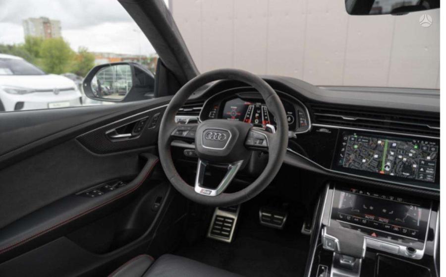Grey Audi RS Q8 2022 in Klaipeda, with an engine capacity of 4.00 L and mileage of 130 thousand km for 87000 €, photo 12 on AUTOMOTO.COM.LV
