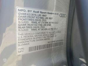 Grey Audi RS Q8 2023 in Klaipeda, with an engine capacity of 4.00 L and mileage of 41 thousand km for 40000 €, photo 8 on AUTOMOTO.COM.LV