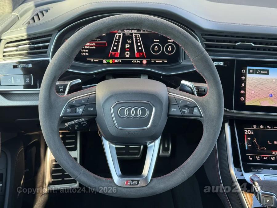 Grey Audi RS Q8 2021 in Tallinn, with an engine capacity of 4.00 L and mileage of 57 thousand km for 77995 €, photo 16 on AUTOMOTO.COM.LV
